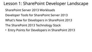 Module 1 - Introduction to the SharePoint Developer Landscape .pptx | Free Download