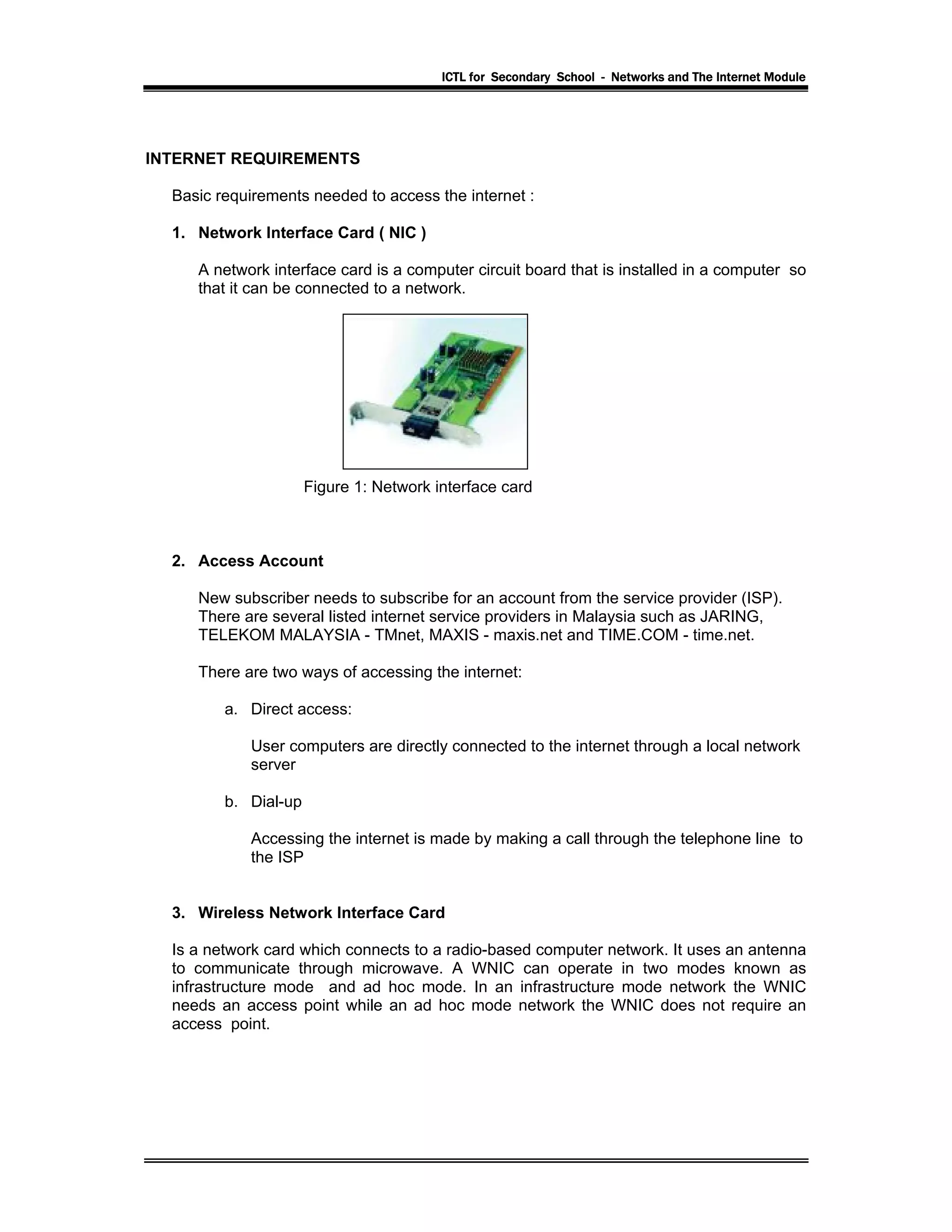 Module 1 : Introduction to Internet | PDF