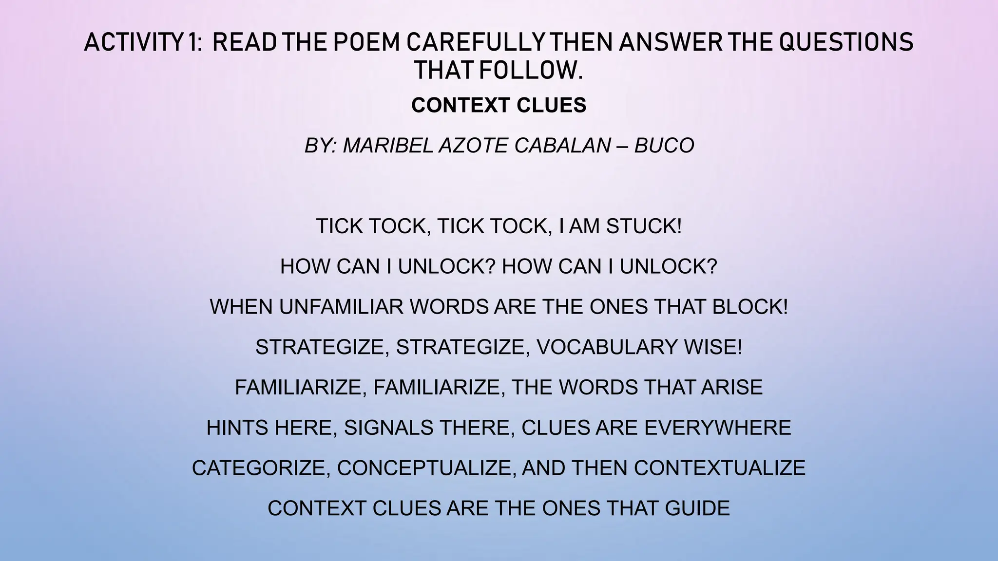 MODULE 1 Lesson 1 Context clues - english9 | PPTX