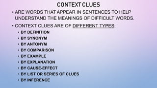 MODULE 1 Lesson 1 Context clues - english9 | PPTX