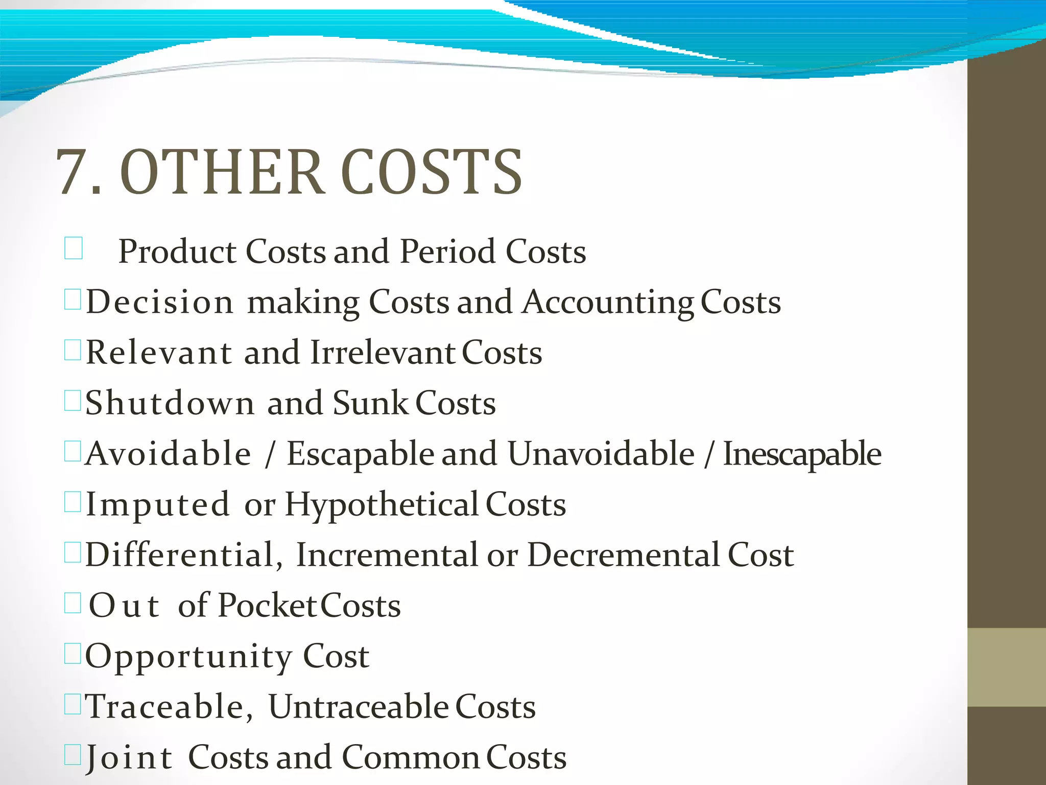 Module 1 lesson 1 cost term, concepts and classifications | PPTX