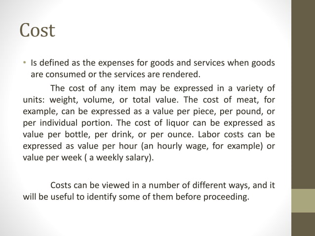 Module 1 lesson 1 cost term, concepts and classifications | PPTX