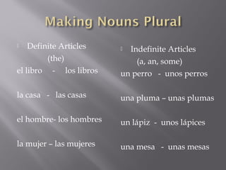 Module 1 los sustantivos | PPT