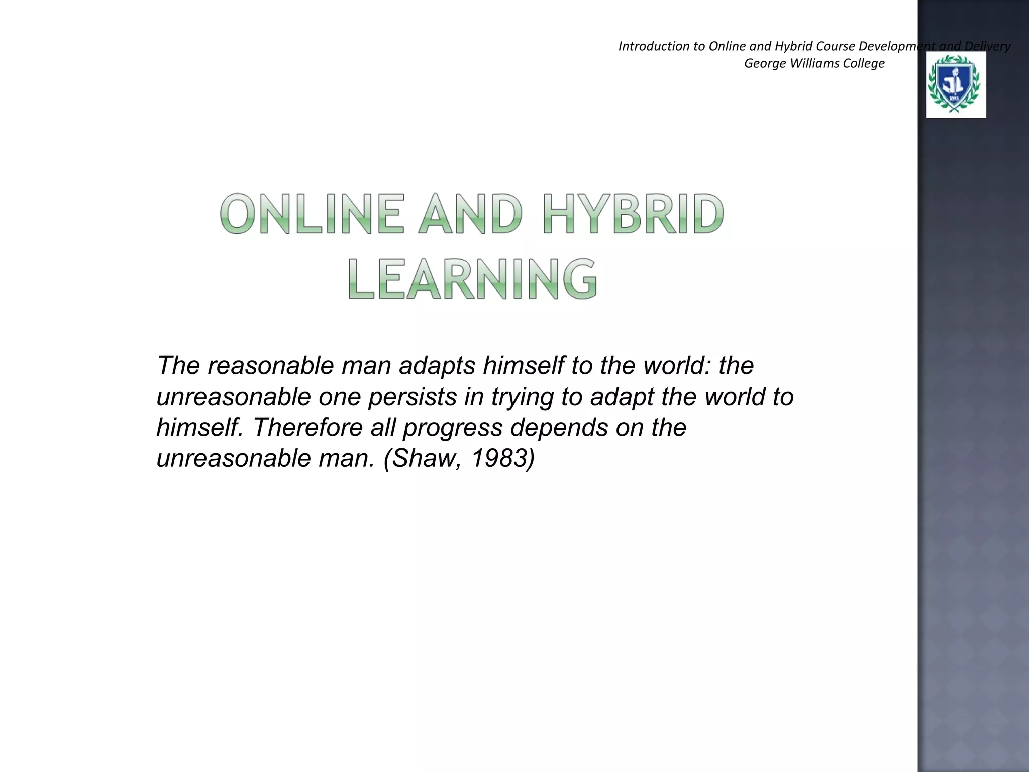 Module 1 Online And Hybrid Learning | PPT