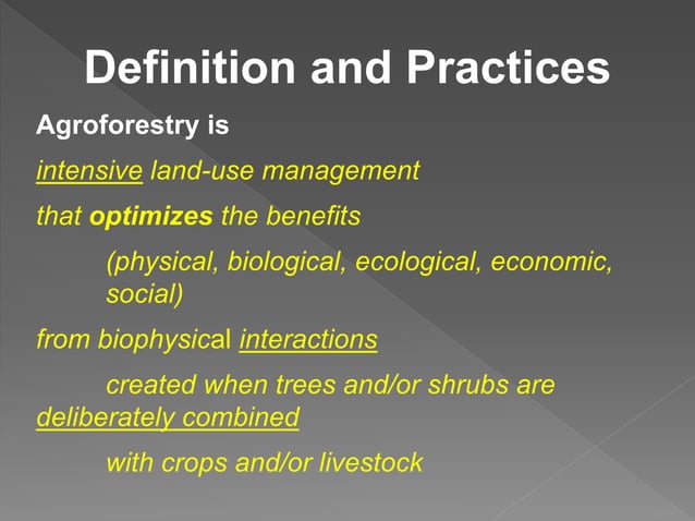 Module 1 Overview Of Agroforestry Powerpoint Presentation | PDF