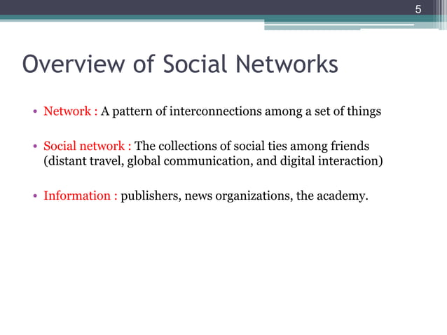 Module1:Social Networks-PG(Computer Network Engineering) | PPT