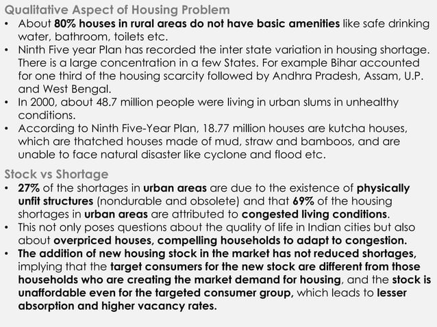 Housing Problems in India, Affordable Housing, Slums.pdf | Housing ...
