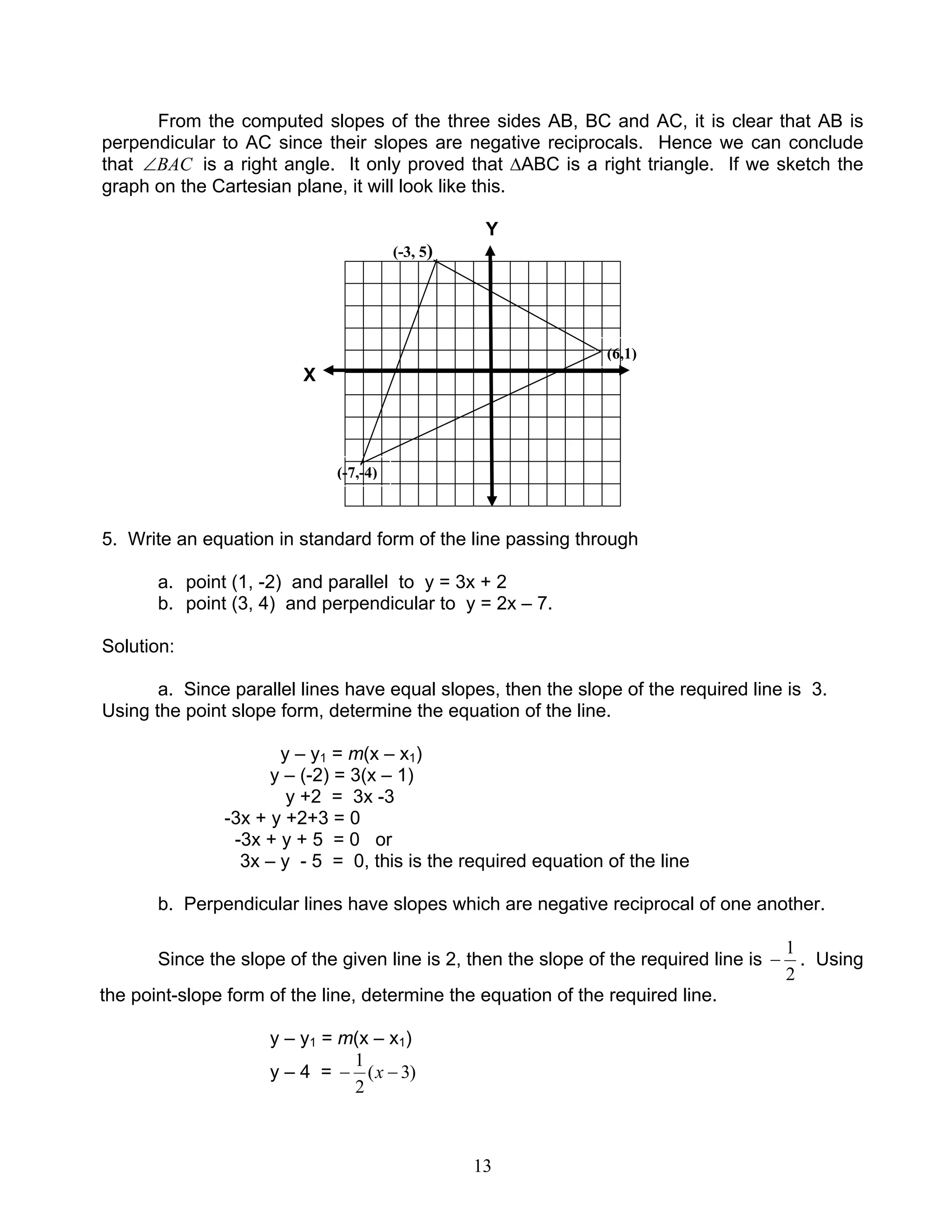 Module 1 plane coordinate geometry | PDF