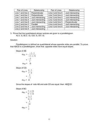 Module 1 plane coordinate geometry | PDF