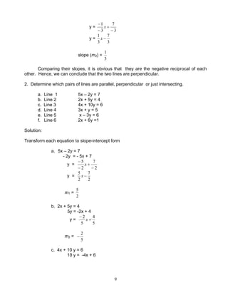 Module 1 plane coordinate geometry | PDF
