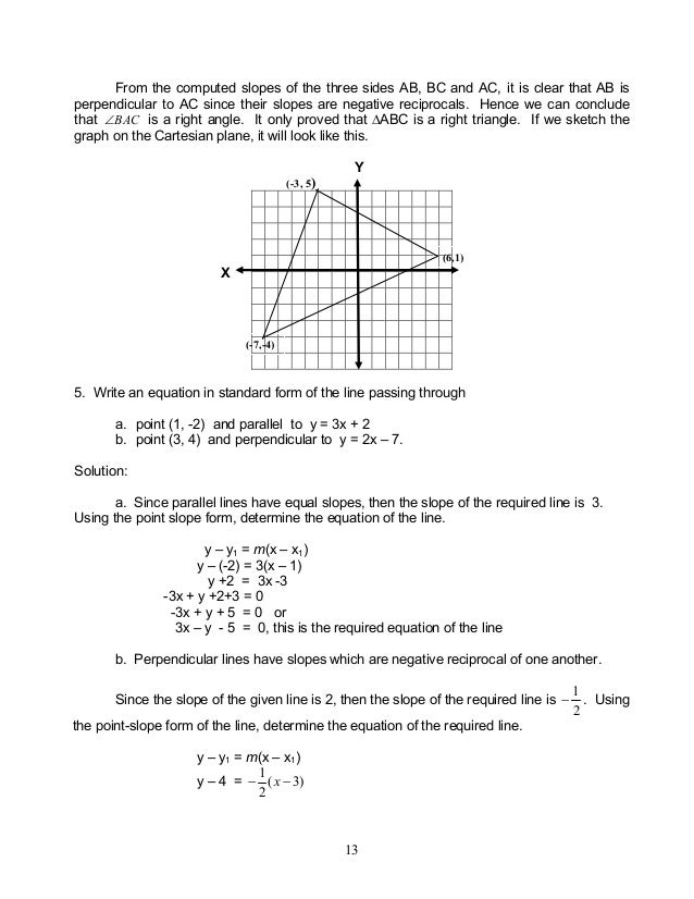 Module 1 plane coordinate geometry
