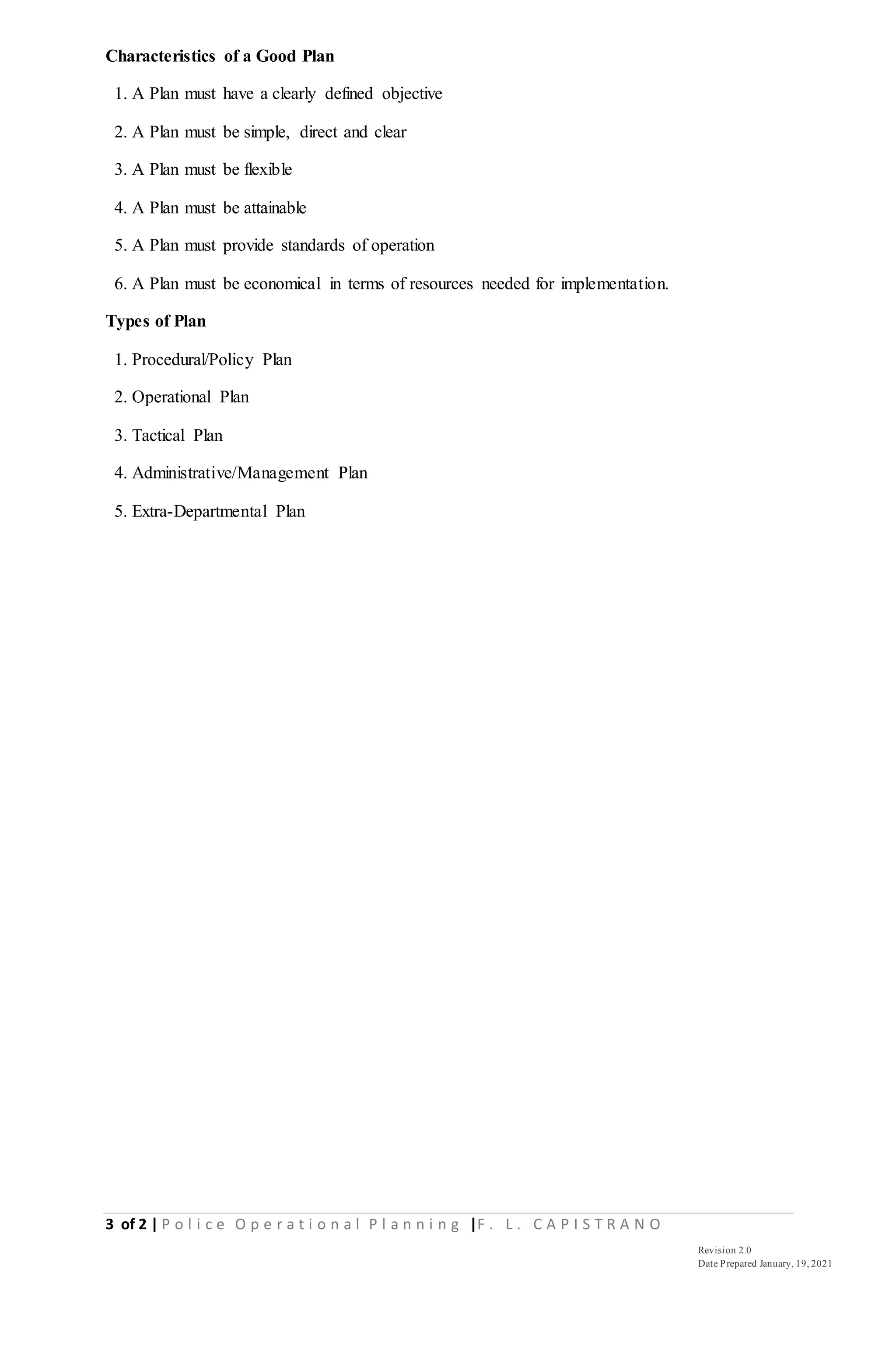 Module 1 police operational planning | DOCX