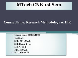 Research Methodology Module 1 useful for any course work | PPT