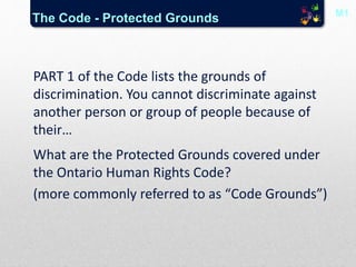 Module 1 presentation - human rights 101-introduction to the ontario ...
