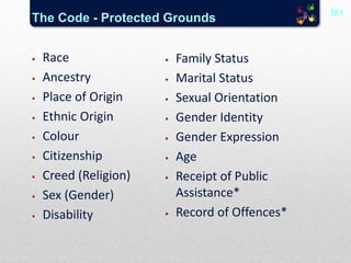 Module 1 presentation - human rights 101-introduction to the ontario ...