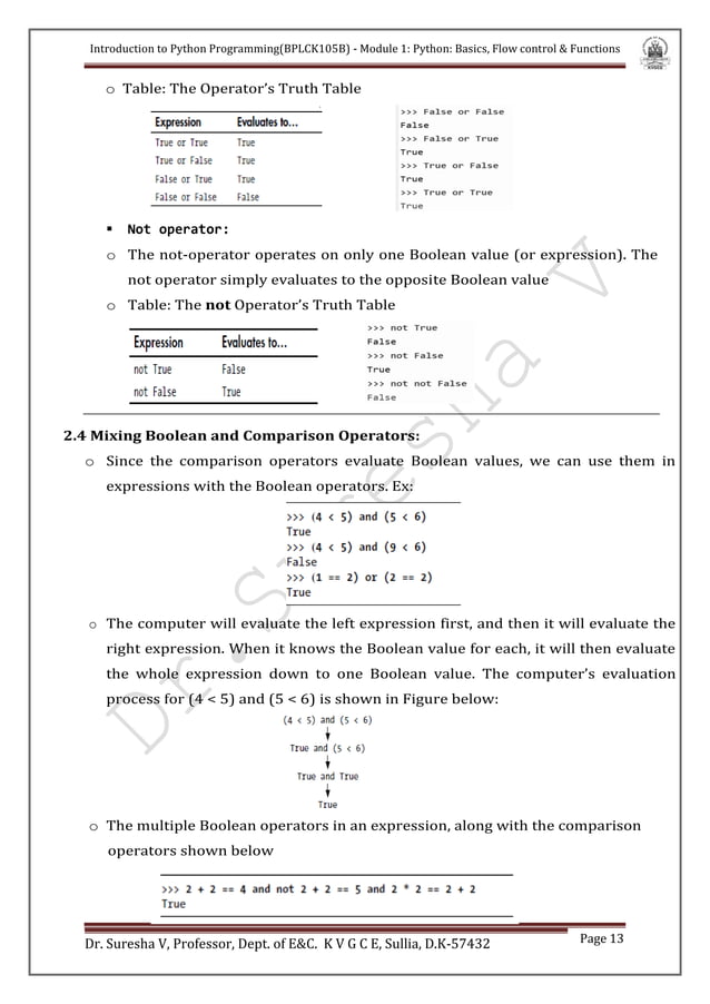 Module 1-Python prog.-BPLCK105B by Dr.SV.pdf | Programming Languages | Computing