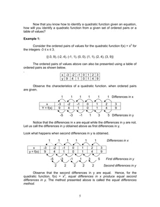 Module 1 quadratic functions | PDF