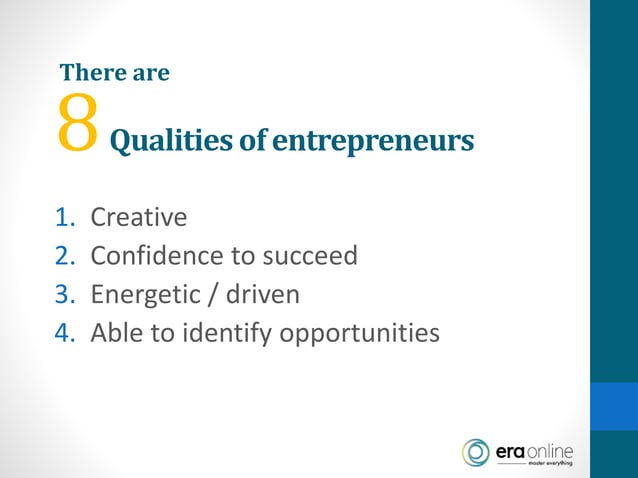Module 1 qualities of an entrepreneur 2 | PPT