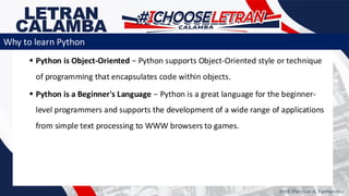 Module 1 Review of Python Basics An Introduction | PPT