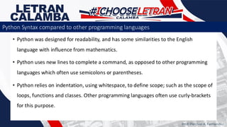 Module 1 Review of Python Basics An Introduction | PPT