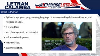 Module 1 Review of Python Basics An Introduction | PPT