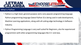 Module 1 Review of Python Basics An Introduction | PPT