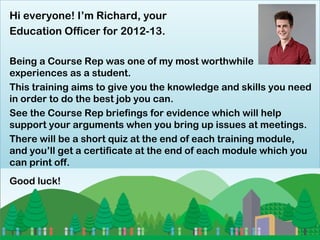 Course Reps - 1. Roles and Responsibilities | PPT