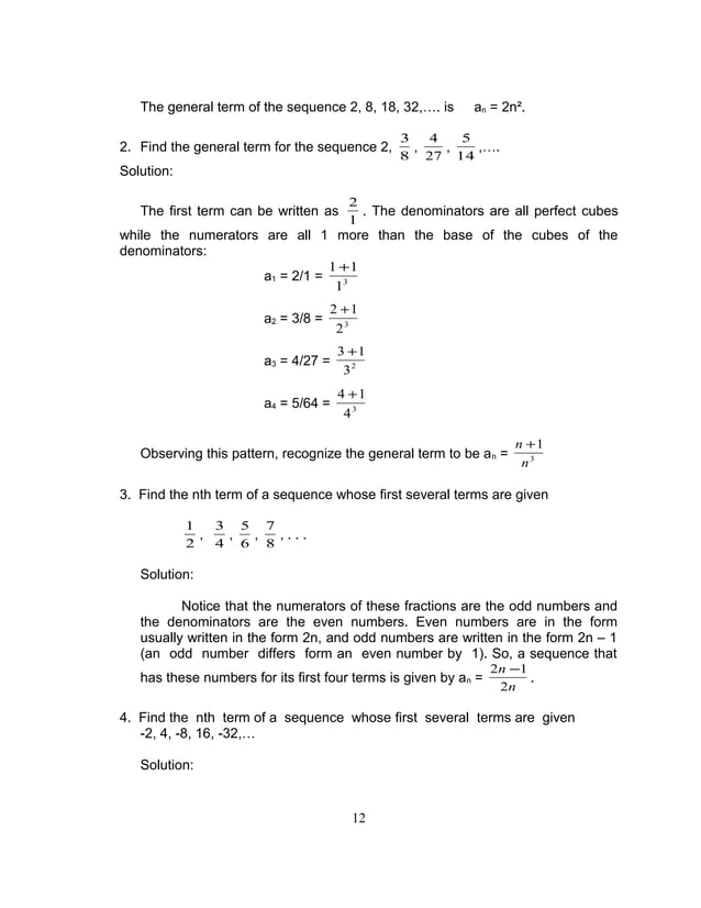 Grade 10 Math Module 1 searching for patterns, sequence and series | DOC | Homework and Study ...