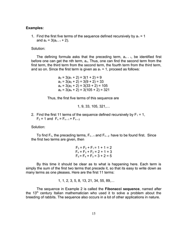 Grade 10 Math Module 1 searching for patterns, sequence and series | DOC | Homework and Study ...