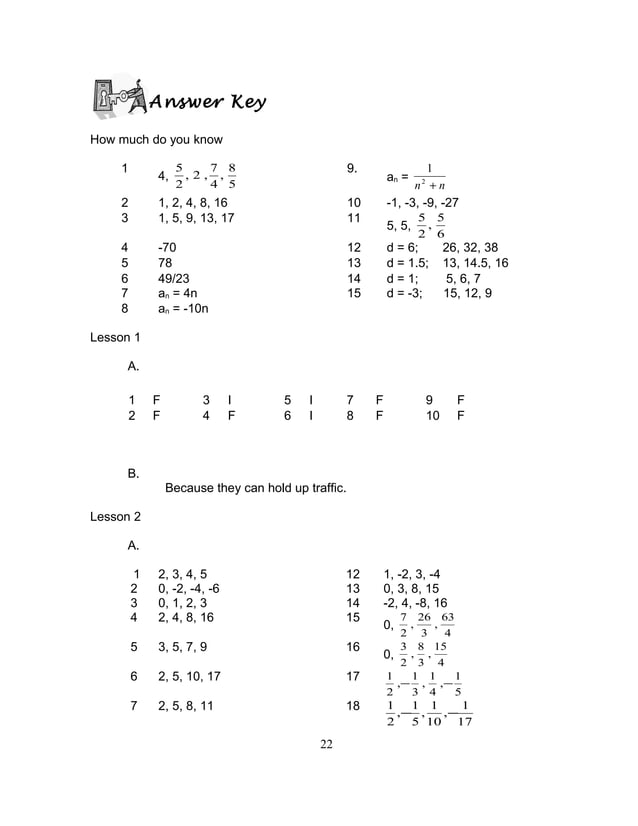 Grade 10 Math Module 1 searching for patterns, sequence and series ...