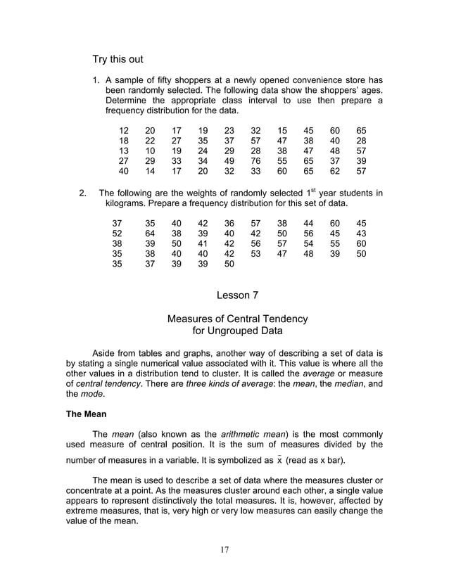 Module 1 statistics | PDF | Science