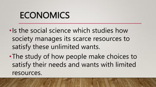 MODULE 1 - THE NATURE AND SCOPE OF ECONOMICS AS AN APPLIED SCIENCE AND ...