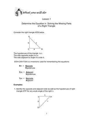Module 1 triangle trigonometry | PDF