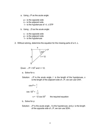 Module 1 triangle trigonometry | PDF