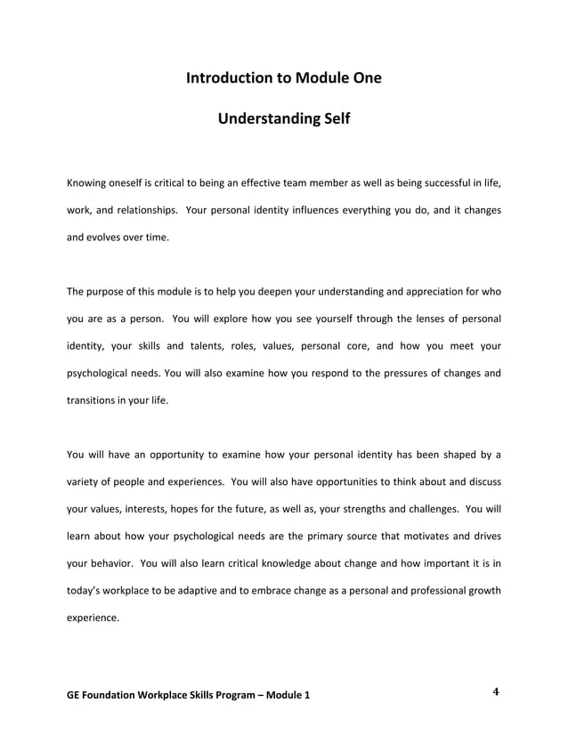 Module 1 -_understanding_self_participant_booklet_v4 | PDF