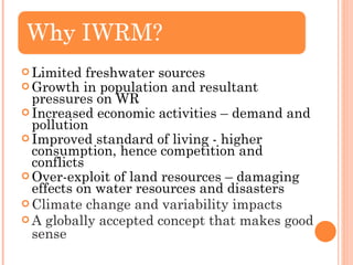 Water Related Disasters and Concepts of IWRM | PPT