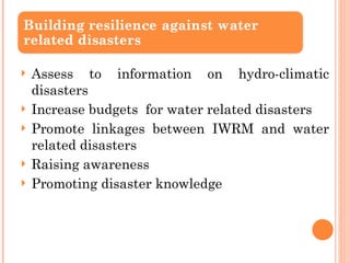 Water Related Disasters and Concepts of IWRM | PPT