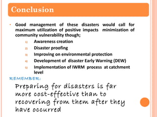 Water Related Disasters and Concepts of IWRM | PPT