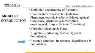 Module 1 What is research in education and the types of research | PPT
