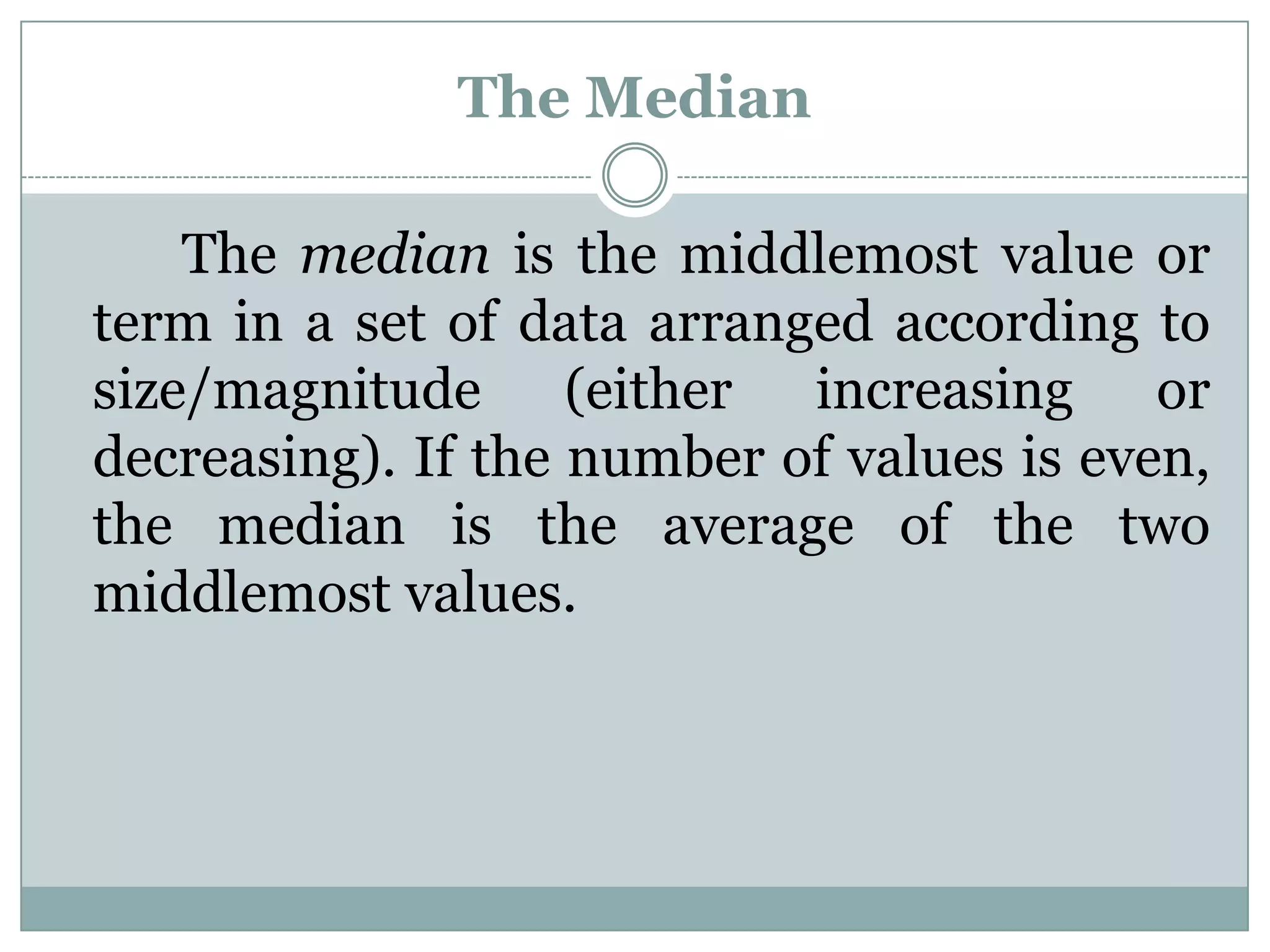 MEASURES OF CENTRAL TENDENCY AND VARIABILITY | PPTX