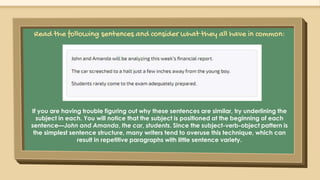 SENTENCE VARIETY | PPTX