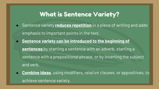 SENTENCE VARIETY | PPTX
