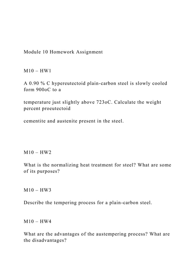 Module 10 Homework Assignment M10 – HW1 A 0.90 C h.docx