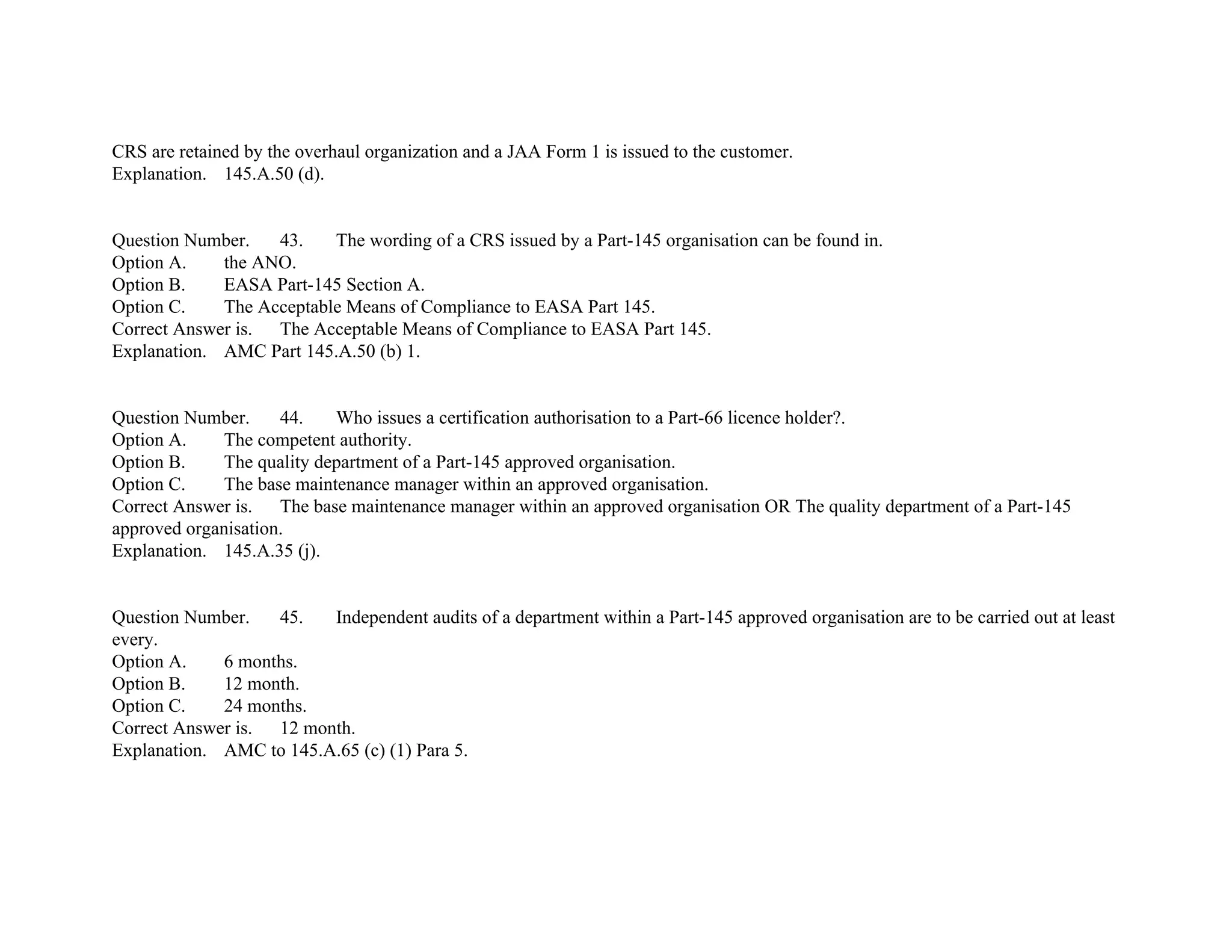 EASA Part-66 Module10 mcq's | PDF