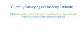 1# introduction to Quantity Surveying | PPTX