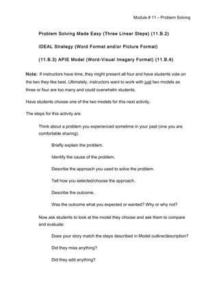 Module 11 problem solving | DOC | Educational Assessment | Education