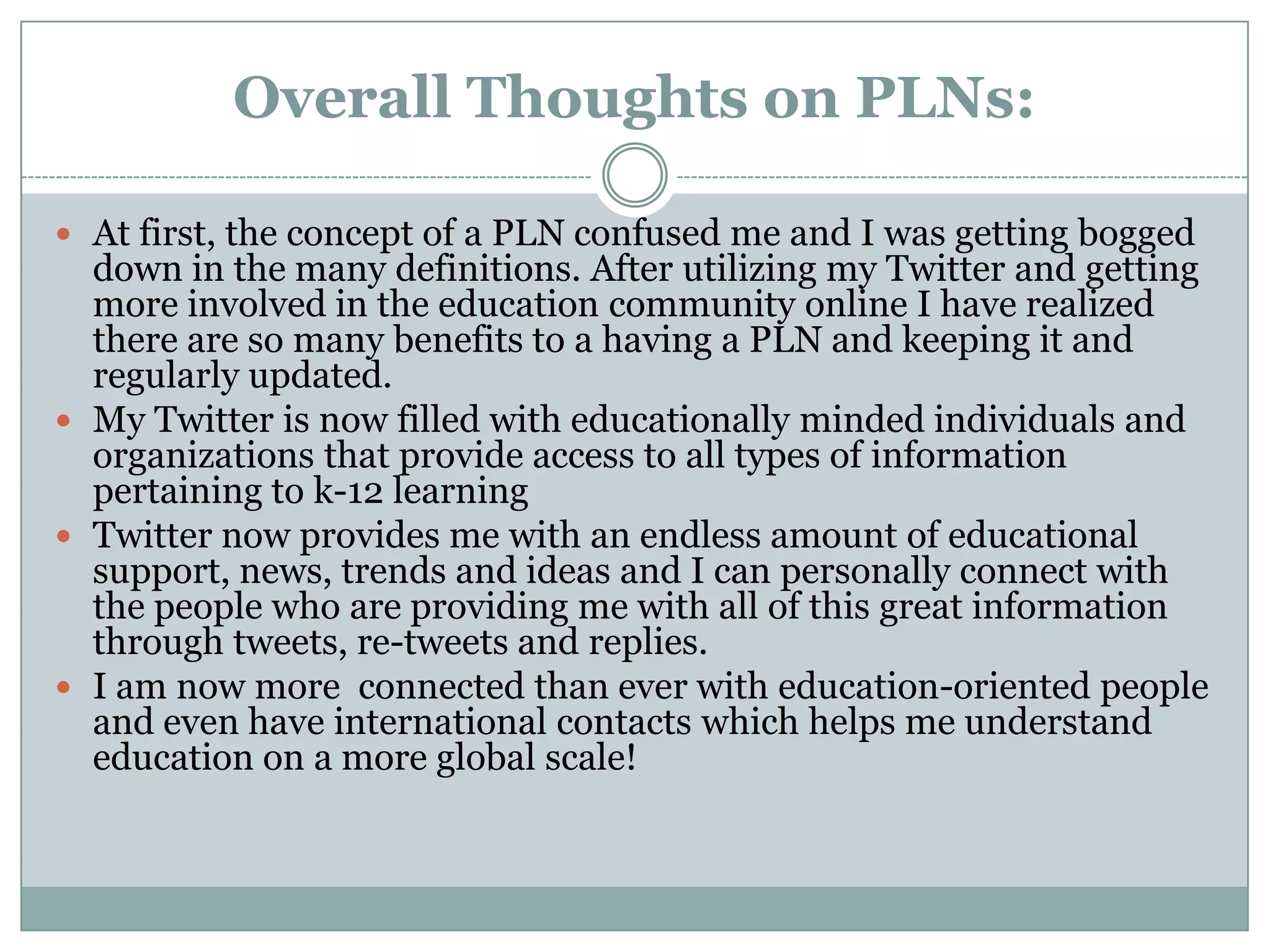 Module 12: PLN Reflection | PPTX