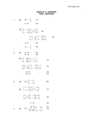 Module 12 Matrices | PDF