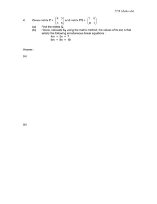 Module 12 Matrices | PDF
