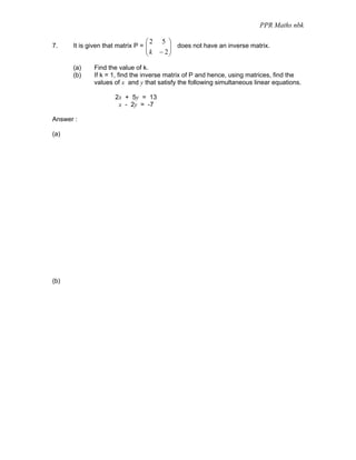Module 12 Matrices | PDF
